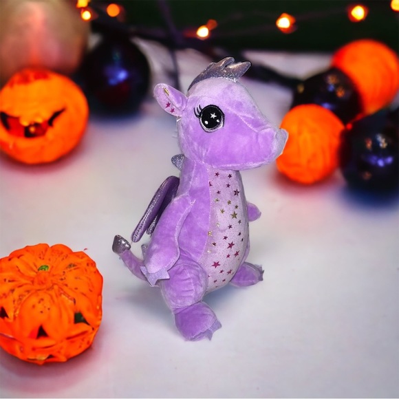 Toys | Books A Million Bam Purple Dragon Plush Glitter Stars 16 Stuffed ...